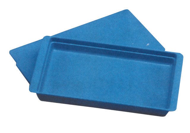 DLT Blue plastic tray with lid