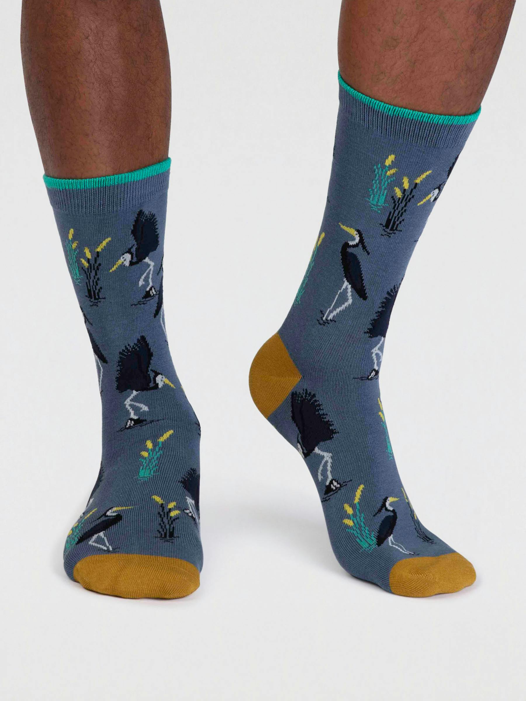 Gino Bamboo Heron Bird Socks from Thought