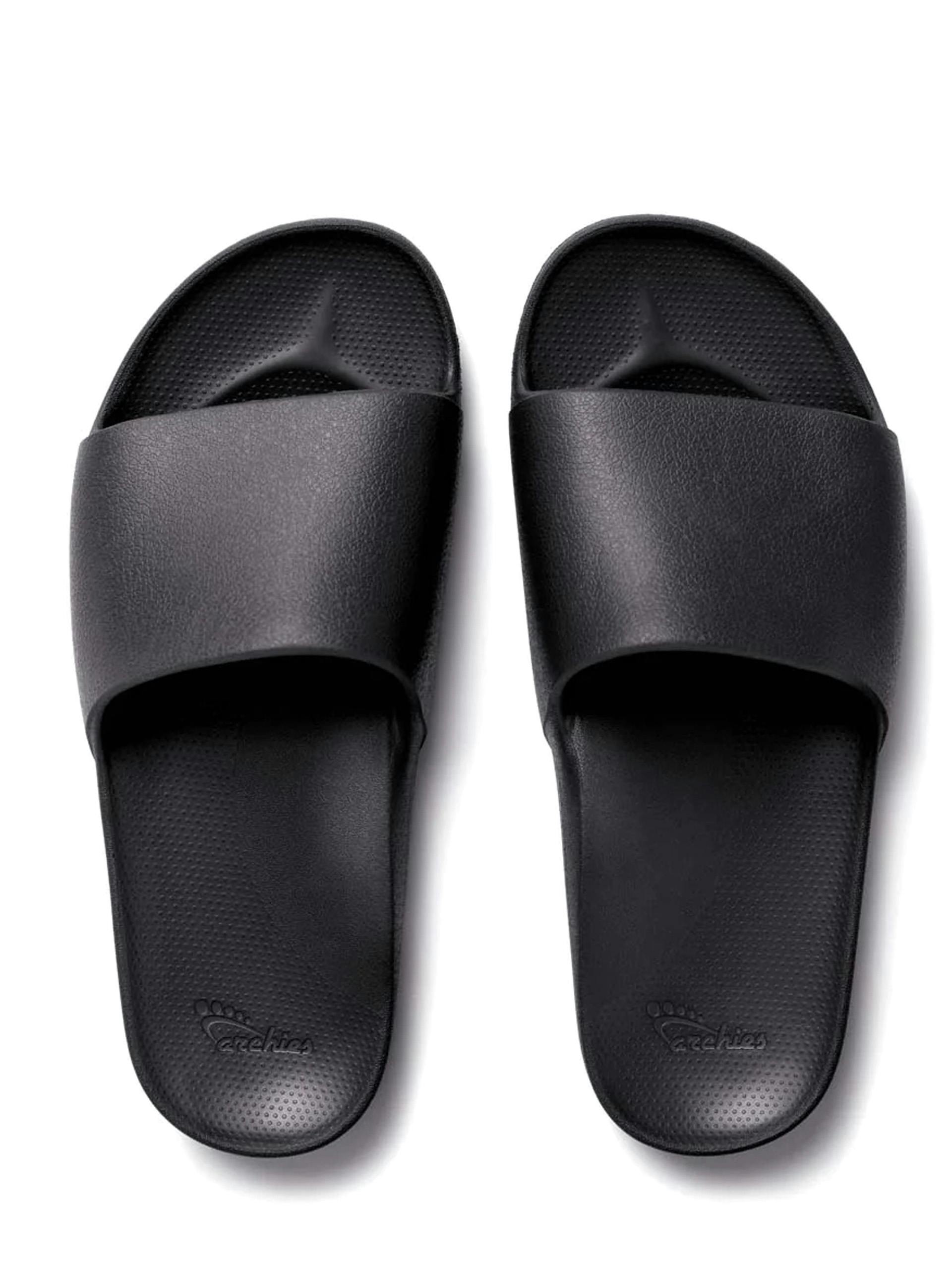 Archies Arch Support Slides in Black | Orthotic Sliders