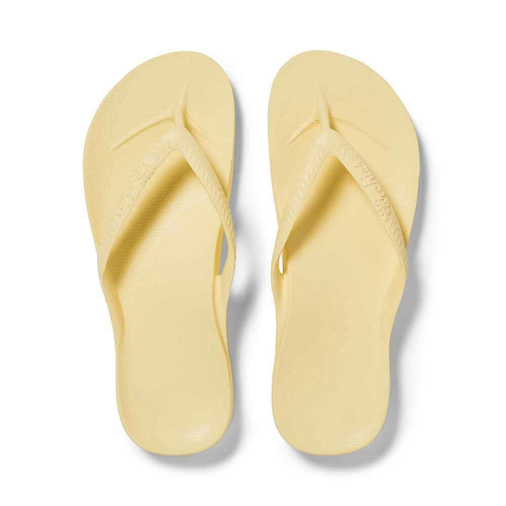 Archies Arch Support Flip Flops in Lemon